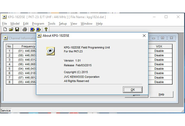Kenwood KPG-182D Programming software for PKT-23E - Kenwood KPG-182D Programming software for ...