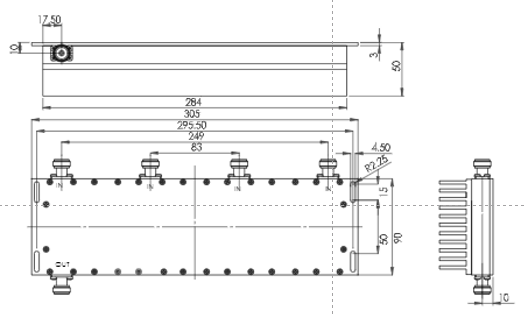 UHF 4 Channel Hybrid Combiner 380-500 MHz - UHF 4 Channel Hybrid ...